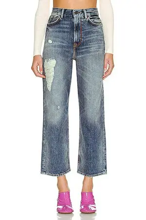 Acne Studios 1993 Mid Torn Straight In Blue In Mid Blue - 65% Off